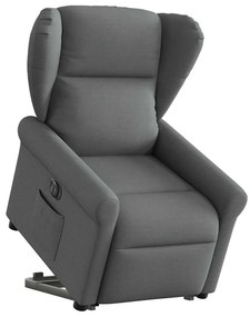Elektrické zvedací polohovací křeslo tmavě šedé textil 3303395