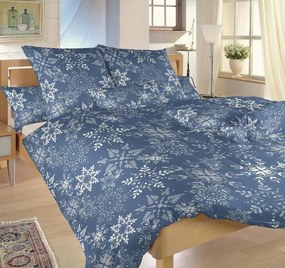 Dadka Povlečení krep Snowflakes šedomodré  140x200, 70x90 cm