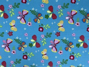 Vopi Dětský koberec Motýlek 5271 modrý 95 x 200 cm