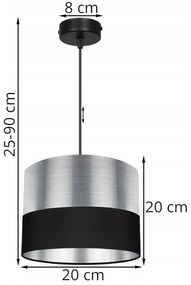 Závěsné svítidlo Chromic, 1x chromové textilní stínítko (výběr ze 2 barev), (výběr ze 2 barev konstrukce)