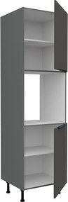 ARIA pi | vysoká skříňka 60 DP-215 2F na vestavnou troubu | 60 cm | ANTI FINGERPRINT povrch | antracit/šedá grafit