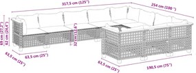 10dílná zahradní sedací souprava s poduškami šedá polyratan 3262035