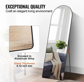 obloukové zrcadlo po celé délce 165,1 × 55,9 cm celotělové zrcadlo stojící závěsné