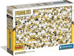 CLEMENTONI Puzzle Impossible: Peanuts / 500 dílků / od 14 let