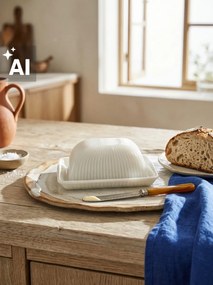 Sinsay - Keramická máslenka s rýhováním - krémová