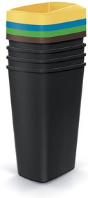 Prosperplast Sada odpadkových košů COMPACTO 4x45 L černá