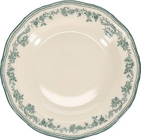 Zelený/slonovinový hluboký porcelánový talíř ø 23 cm Cyril – S|P Collection
