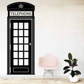 Anglická telefonní budka - vinylová samolepka na zeď 175x68cm