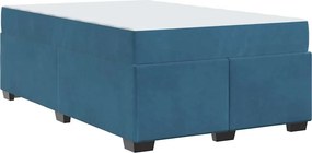 Rám postele s matrací Tmavě modrá 120 x 190 cm textil 3399282