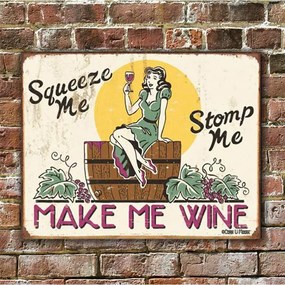 Plechová cedule Moore - Make me Wine 40 cm x 32 cm