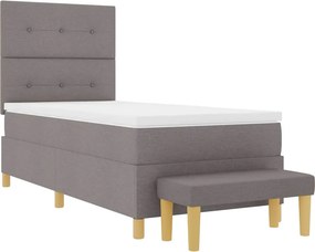 Postel s boxspringem s polštářem Taupe 200 x 90 cm textil 3344272
