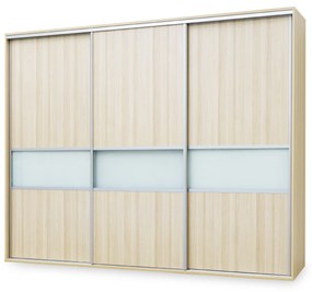 Nábytek Mikulík Skříň FLEXI 3 - 3x dveře dělené sklem MATELUX ROZMĚR: (š/v/h) 240 x 220 x 65 cm