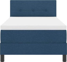 Postel s boxspringem s čelo Modrá 90 x 190 cm textil 3338656