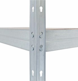 Bezšroubový kovový regál RIVET, 180x90x60 cm, 4x HDF police, zinek