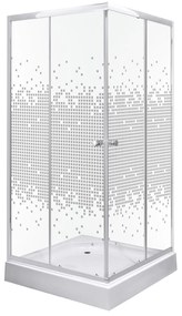 Novoterm Čtvercový sprchový kout NV-Pixel SQ 80x80 bílá/transparent + vanička