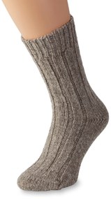 Wooline Vlněné Merino ponožky hnědé, volný lem Velikost ponožek: EUR 35-38