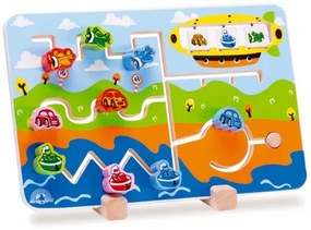 Drewmax 941 - Dřevěné hrací puzzle s úchyty - zelené