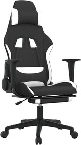 vidaXL Masážní herní židle s podnožkou černá a textil [345508] Barva: Světle žlutá