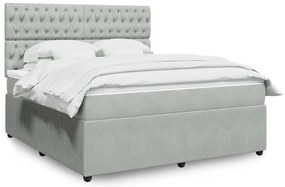 Box spring postel s matrací světle šedá 180x200 cm samet 3294712