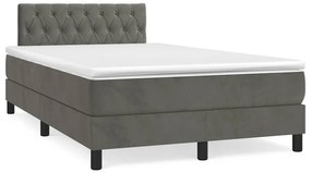 Box spring postel s matrací a LED tmavě šedá 120 x 190 cm samet 3270172