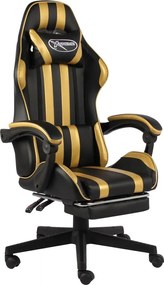 vidaXL Herní židle s podnožkou černo- umělá kůže [20533] Barva: Zelená