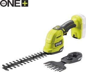 Ryobi RY18GSA-0 18V ONE+ nůžky na trávu/zastřihávač trávy a keřů 2v1 odolné nože z oceli 20 cm