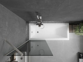 Mexen Next, 1-křídlová vanová zástěna 70 x 150 cm, 6mm šedé sklo, ocelová, 895-070-000-00-40-97