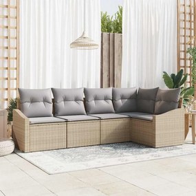 Set pohovek 5 ks Béžová polyratan 3346720