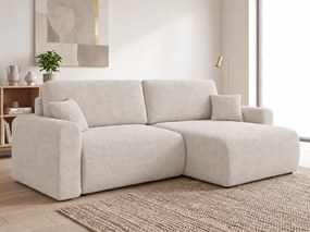 Rozkládací oboustranná sedací souprava do L NORDEN PAROS 250x140 cm, krémová