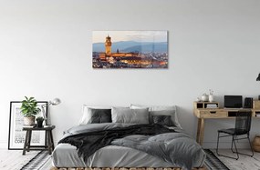 Obraz na skle Italy Castle sunset panorama 140x70 cm