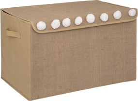 Velký úložný box na hračky, jutový, 57 x 36 x 36 cm
