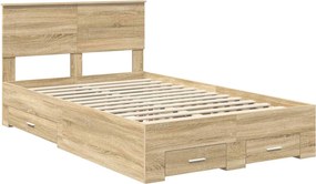 Rám postele s čelo Sonoma dub 135 x 190 cm Kompozitní dřevo 3408274
