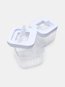Sinsay - Sada vroubkovaných dóz na potraviny s víčky 2pack - clear