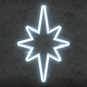 Easy Fix 2D LED světelná hvězda na vrchol stromu, 80 × 120 cm, ledově bílá, hliník