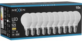 Mexen Nova 10x LED žárovka E14, G45, 5W, Teplá - 3000K, 525 lm - L101-E14-0530-01x10