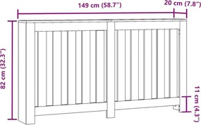 vidaXL Kryt na radiátor 149 x 20 x 82 cm kompozitní dřevo [852744] Barva: Černá