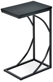 Autronic - Přístavný stolek 27x41x63 cm, deska černé lamino, kovové nohy, černý mat - 84056-14 BK