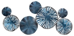 Nástěnná kovová dekorace Astrid 79x35 cm modrá