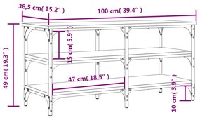 Lavice s botníkem dub sonoma 100x38,5x49 cm kompozitní dřevo - Default Title