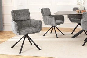 Designová otočná židle Parthenia šedá