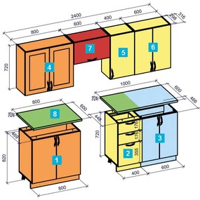 Kuchyňská linka Michella 240, bílá