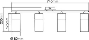 Brilliant 99863/93  Stropní tyčové svítidlo ALIA kouřové sklo
