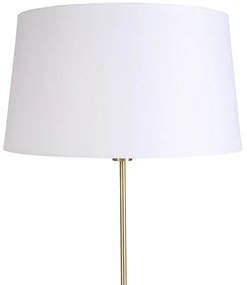 Chytrá stojací lampa zlatá s lněným stínítkem bílým 45 cm vč. Wifi A60 - Parte