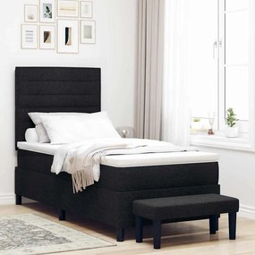Postel s boxspringem s polštářem Černá 90 x 200 cm textil 3343962