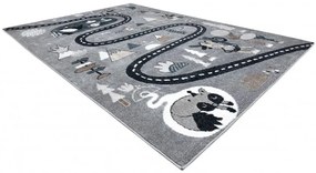 Dywany Łuszczów, Dětský kusový koberec Fun Route Street animals grey, 200x290, šedá, dětský pokoj