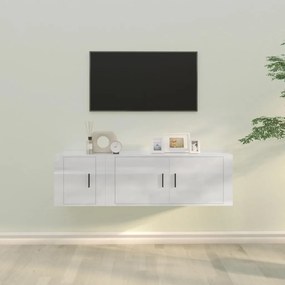 2Dílný Set Tv Skříněk Bílý S Vysokým Leskem Kompozitní Dřevo