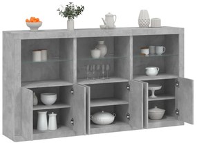 Příborník s LED osvětlením betonově šedý 181,5 x 37 x 100 cm 3209152
