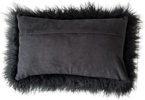 Polštářek z ovčí kůže - tibetská ovce, jednostranný 30x50, černý