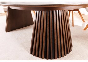 Massive home | Kulatý jídelní stůl VALHALLA BROWN 120-160-200 CM dubová dýha rozkládací