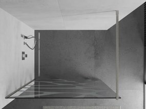 Mexen Kioto, sprchová zástěna Walk-In 80 x 200 cm, 8mm čiré sklo bílý vzor, ​​broušená ocel profil, 800-080-101-97-97